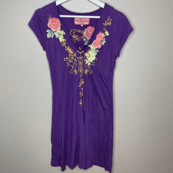 Johnny Was | Dresses | Johnnywaspurple Floral Embroidered Dress | Poshmark